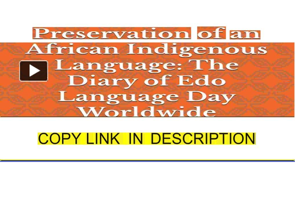 (PDF) Preservation of an African Indigenous Language: The Diary of Edo ...