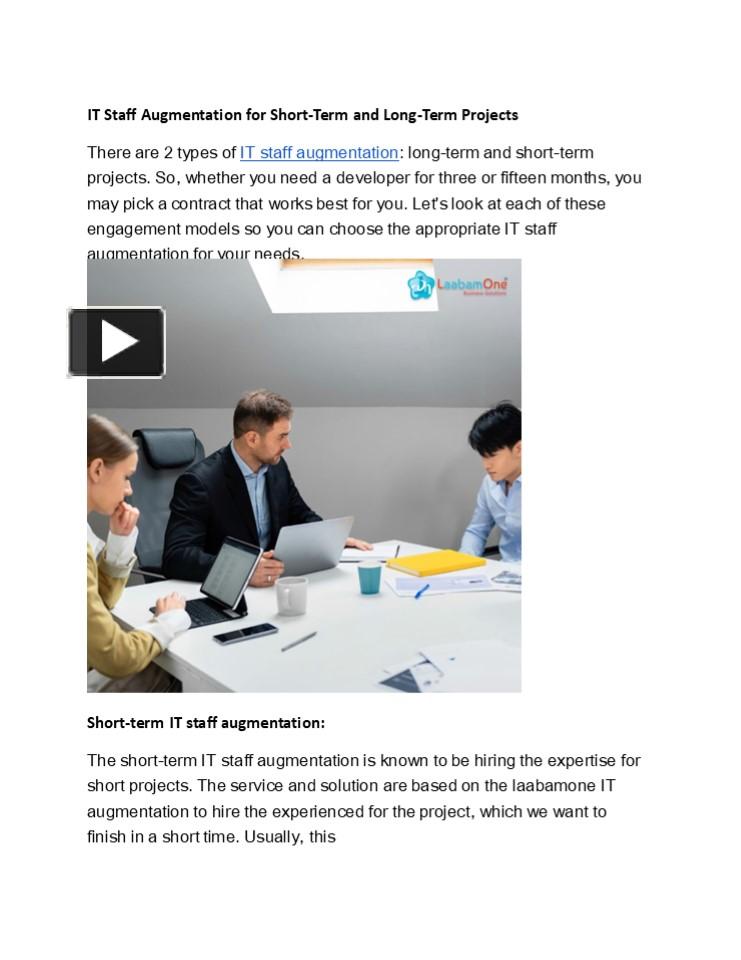 PPT – IT Staff Augmentation for Short-Term and Long-Term Projects ...