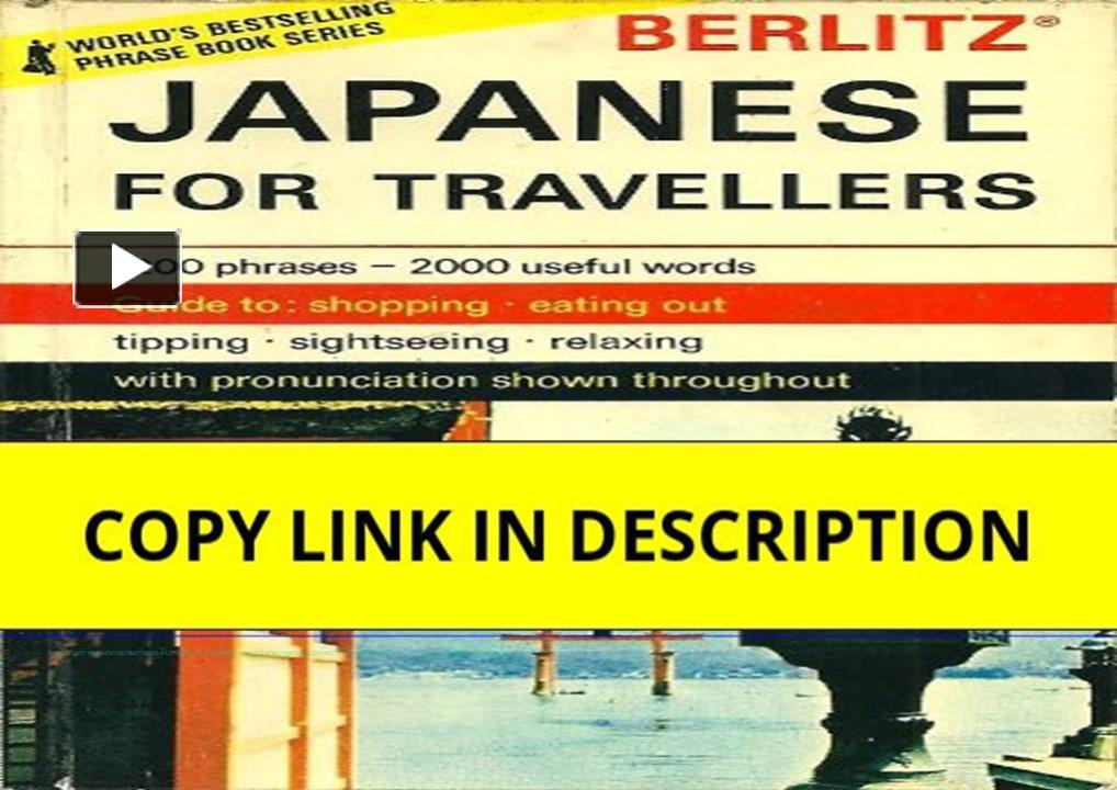 pdf Berlitz Japanese for Travellers presentation | free to download