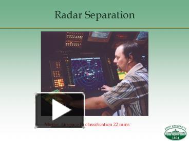 Radar Separation presentation | free to view