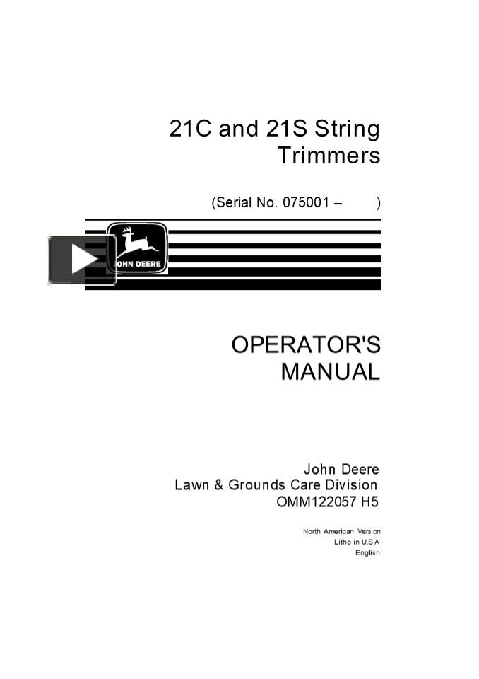 PPT – John Deere 21S String Trimmers Operator’s Manual Instant Download ...