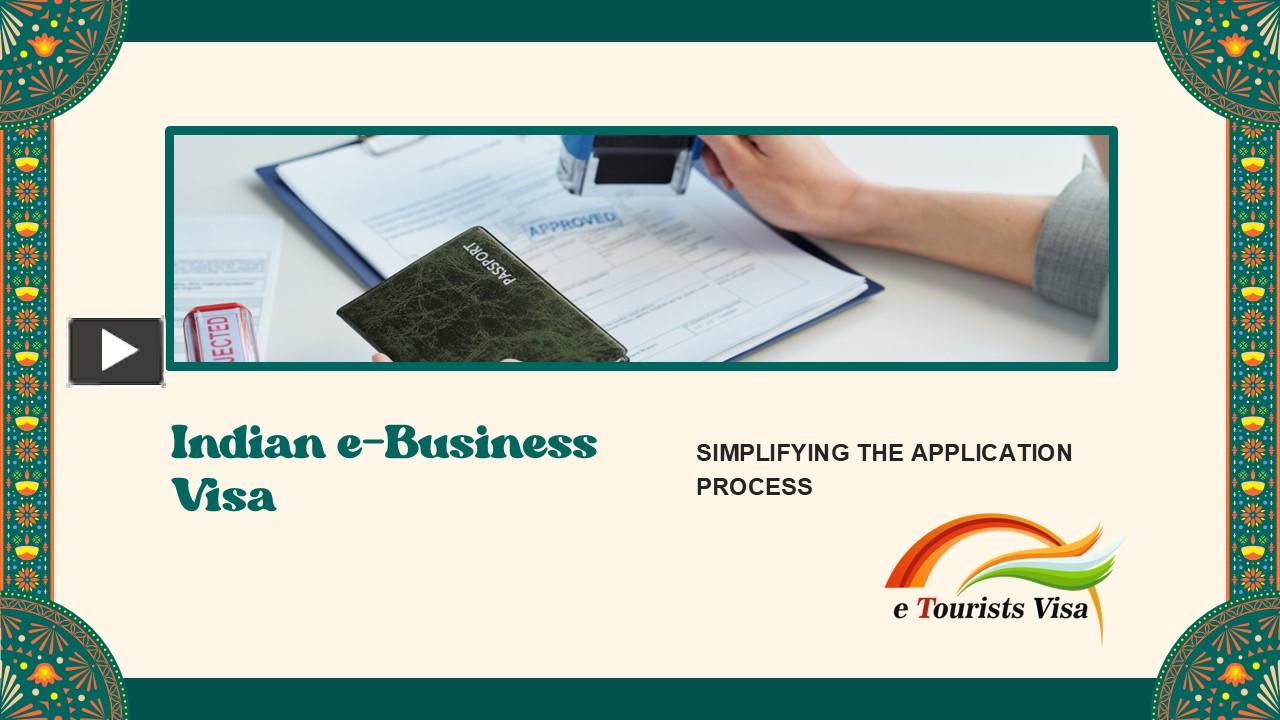PPT – Indian e-Business Visa PowerPoint presentation | free to download ...