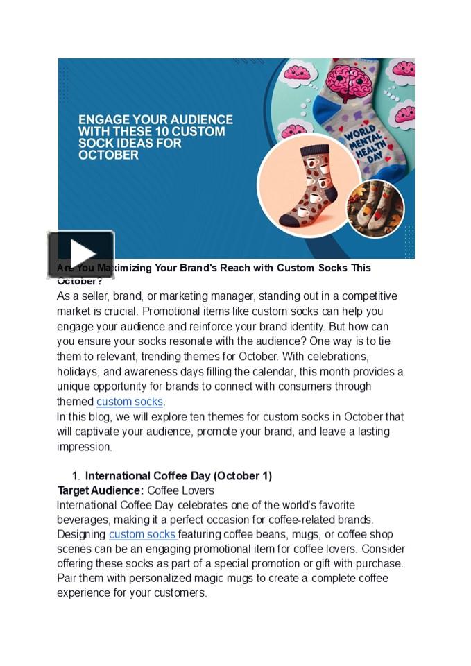 Engage Your Audience with These 10 Custom Sock Ideas for October ...