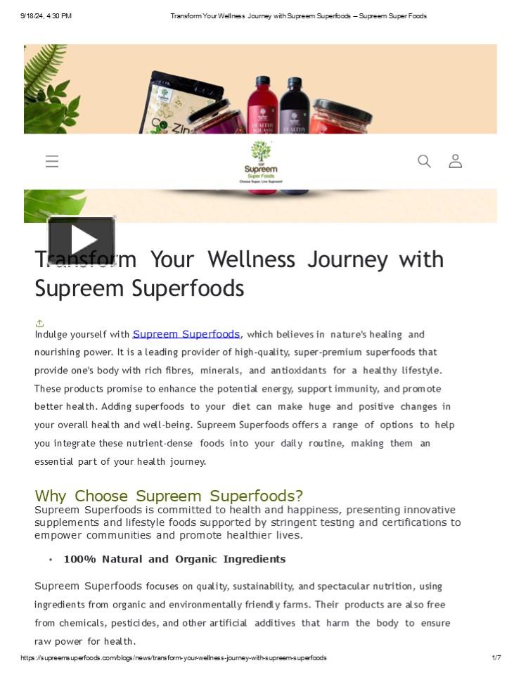 Transform Your Wellness Journey with Supreem Superfoods presentation ...