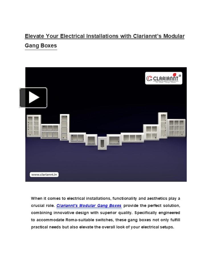 PPT – Elevate Your Electrical Installations with Clariannt's Modular ...