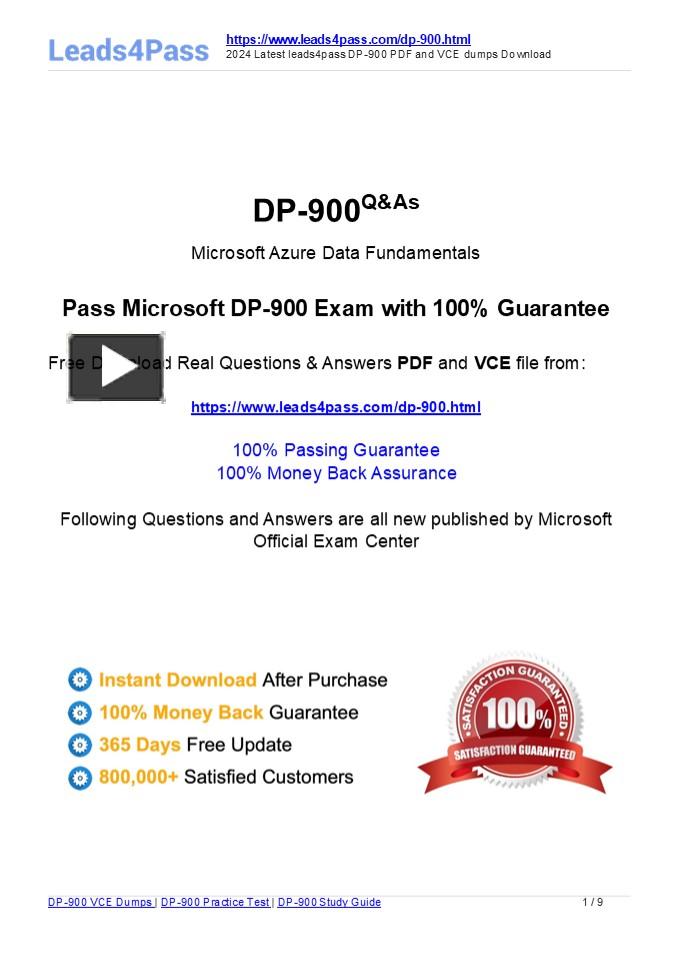 [Latest Update] Microsoft DP-900 Actual Exam Practice Questions Shared ...