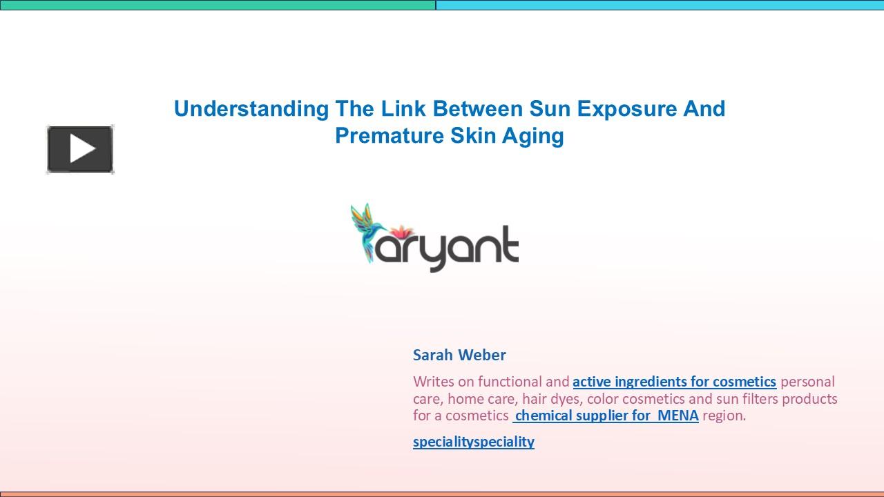Understanding The Link Between Sun Exposure And Premature Skin Aging (1 ...