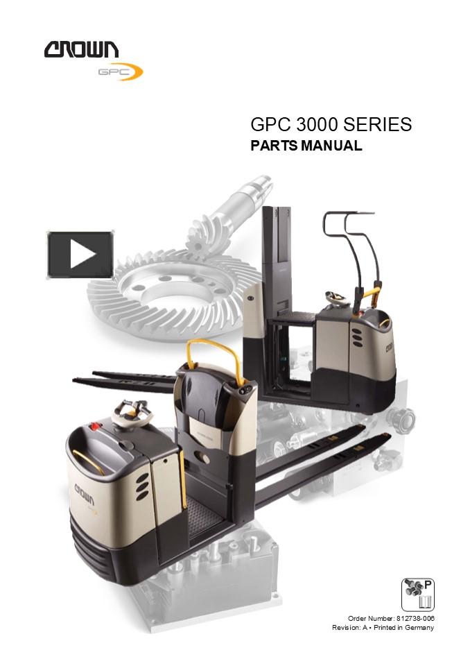 Crown GPC3000 Series Lift Truck Parts Catalogue Manual Instant Download ...