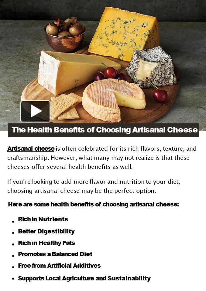 The Health Benefits of Choosing Artisanal Cheese presentation | free to ...