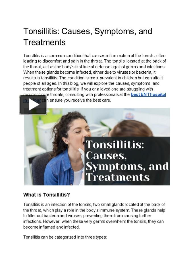Tonsillitis: Causes, Symptoms, and Treatments presentation | free to ...