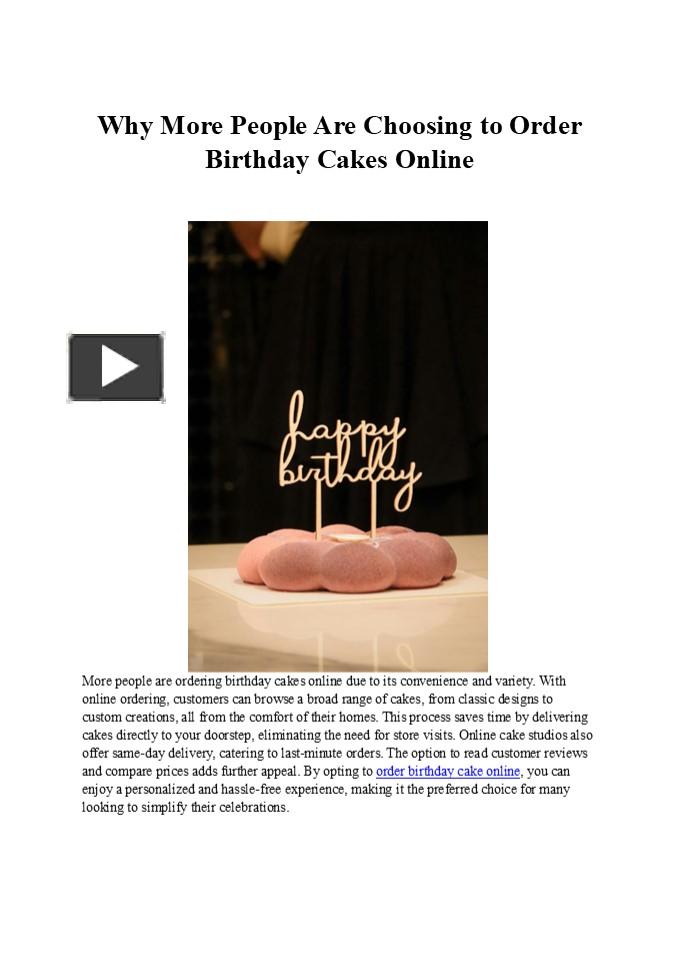 PPT – Why More People Are Choosing to Order Birthday Cakes Online ...