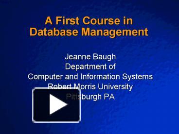 PPT – A First Course in Database Management PowerPoint presentation ...
