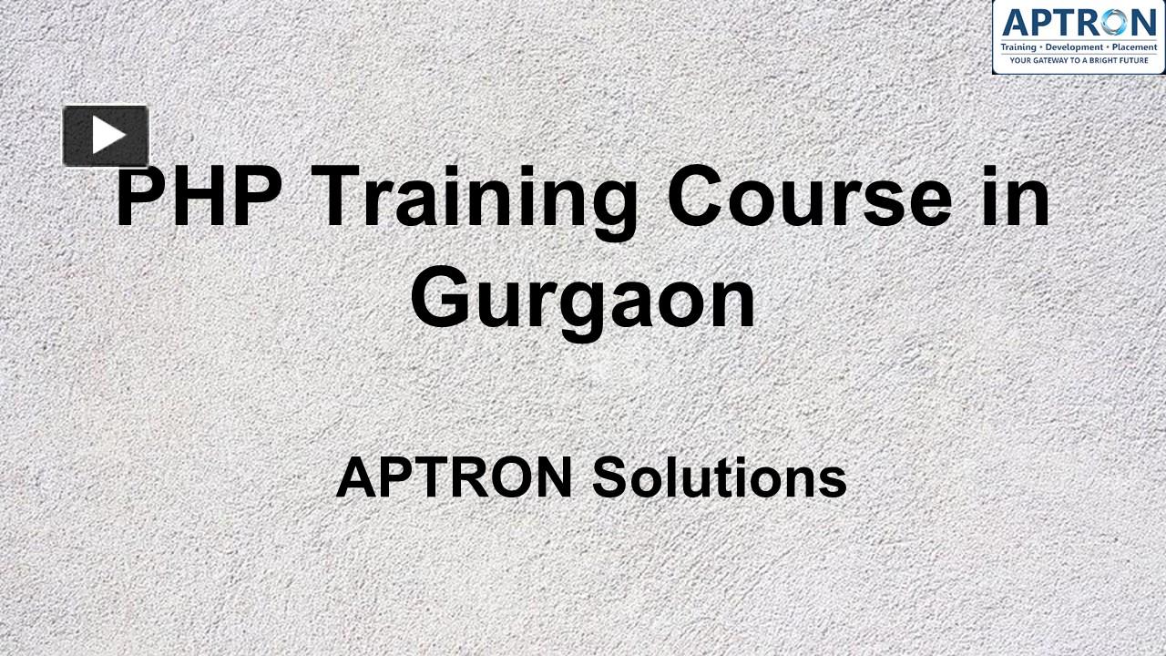 PPT – PHP Training Course in Gurgaon PowerPoint presentation | free to ...