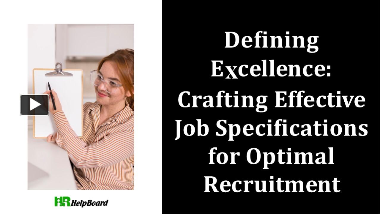 Components of Job Specification presentation | free to download