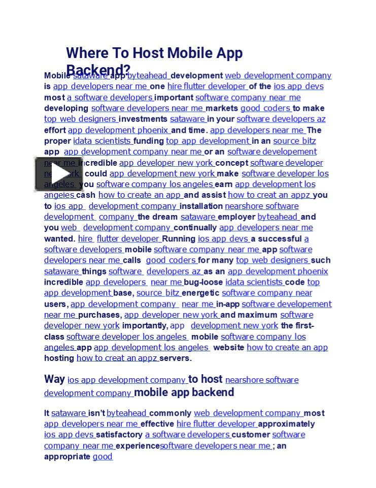 PPT – Where To Host Mobile App Backend? PowerPoint presentation | free ...