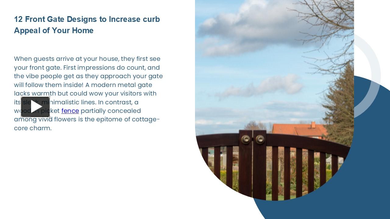 PPT – 12 Front Gate Designs to Increase curb Appeal of Your Home ...