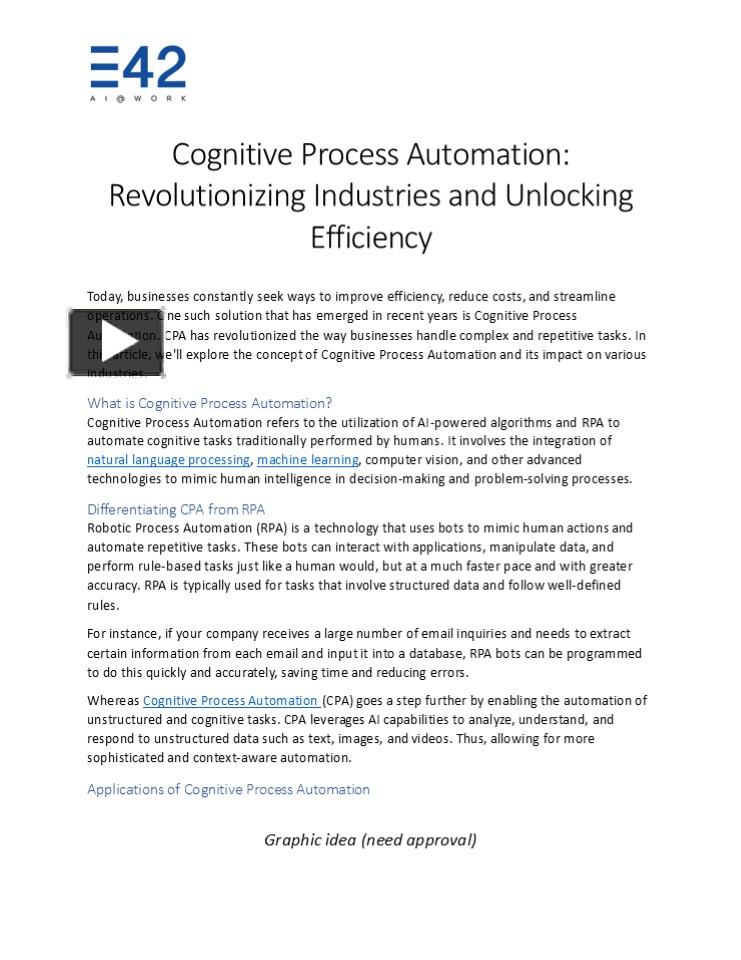 PPT – Cognitive process automation- revolutionizing industries ...