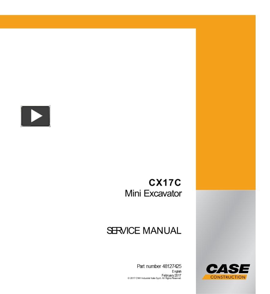 CASE CX17C Mini Excavator Service Repair Manual Instant Download ...