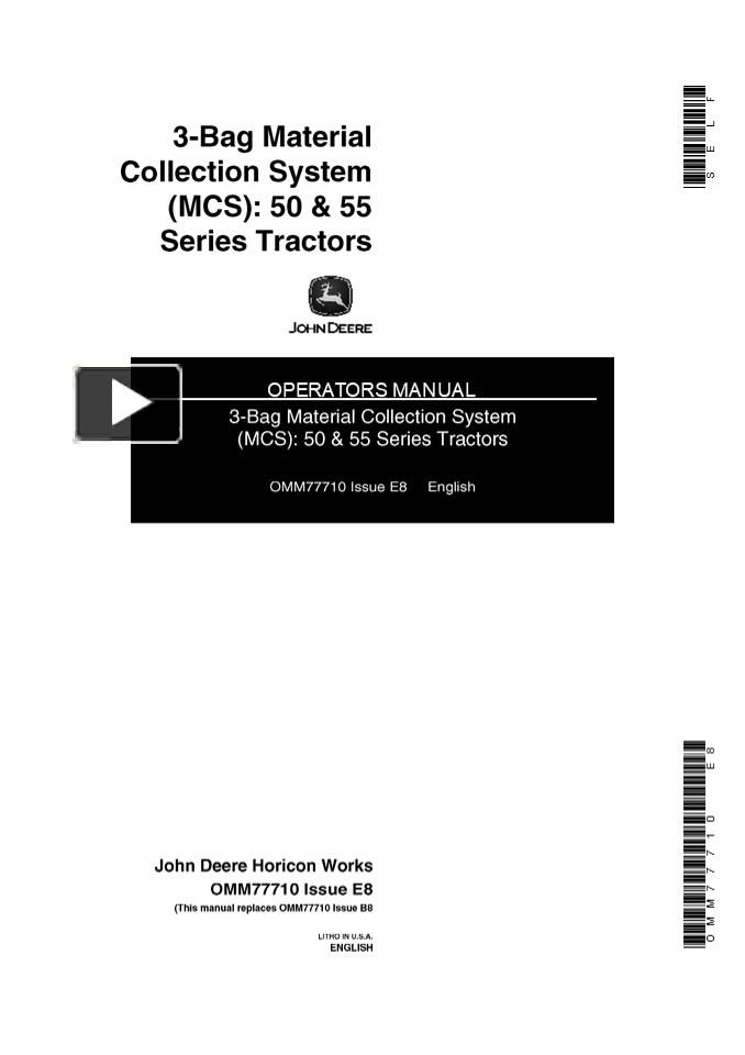 John Deere 3-Bag Material Collection System (MCS) for 50 & 55 Series ...
