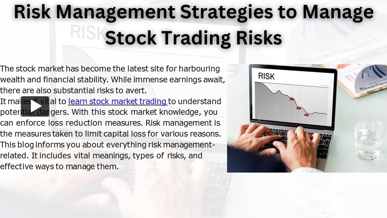 Risk Management Strategies to Manage Stock Trading Risks presentation ...