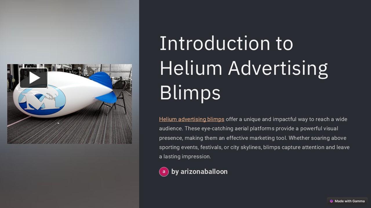 PPT – Introduction to Helium Advertising Blimps PowerPoint presentation ...
