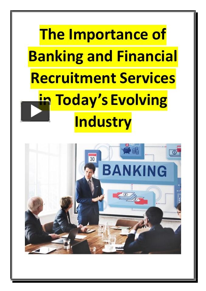 PPT – The Importance of Banking and Financial Recruitment Services in ...