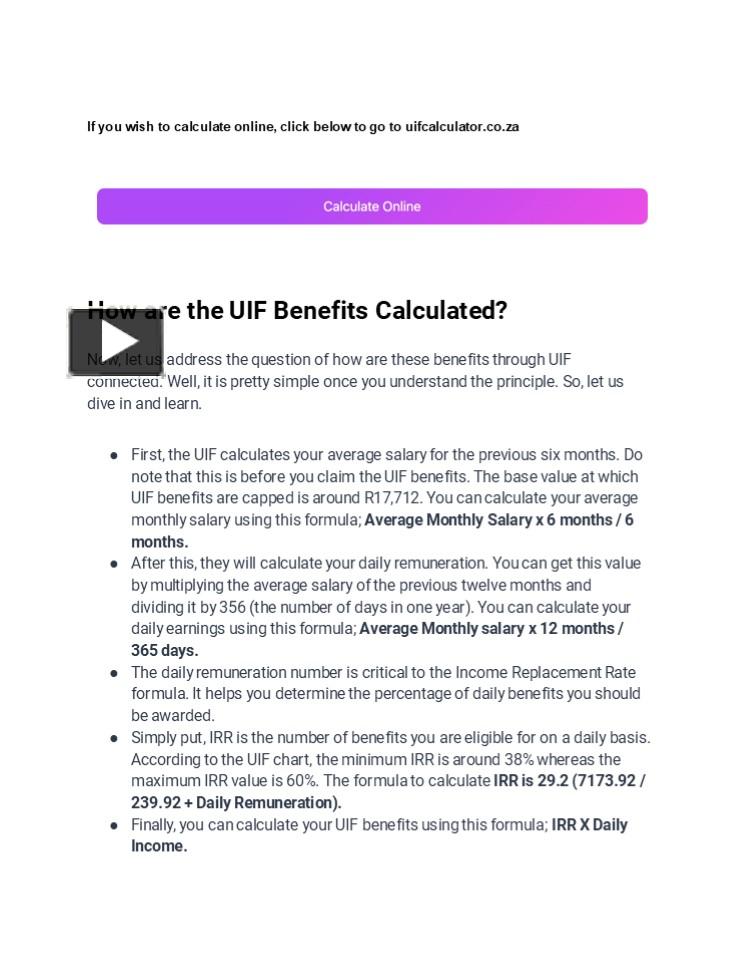 PPT – UIF Calculator PowerPoint presentation | free to download - id ...