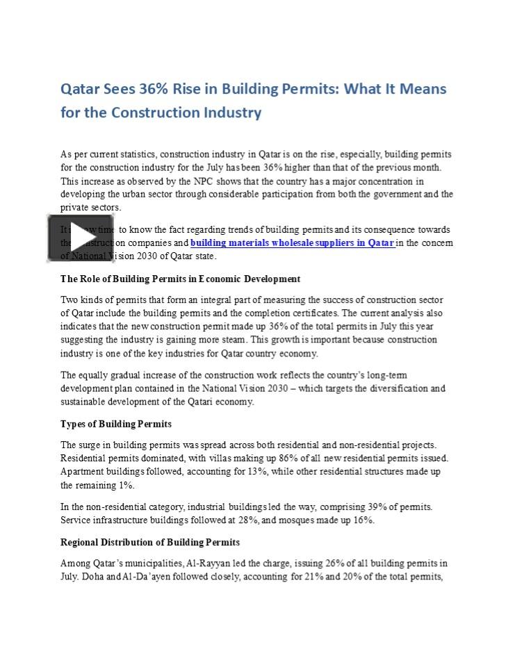 Qatar Sees 36% Rise in Building Permits: What It Means for the ...