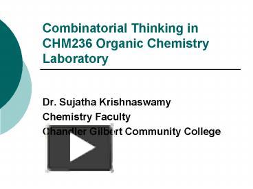 Combinatorial Thinking in CHM236 Organic Chemistry Laboratory ...