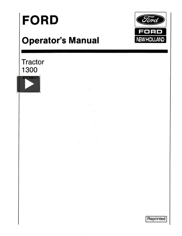 PPT – Ford New Holland 1300 Tractor Operator’s Manual Instant Download ...