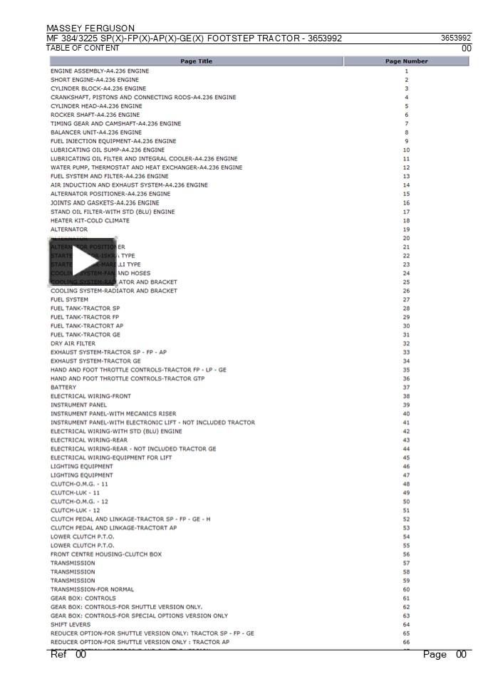 PPT – Massey Ferguson MF 384 3225 SP(X)-FP(X)-AP(X)-GE(X) FOOTSTEP ...