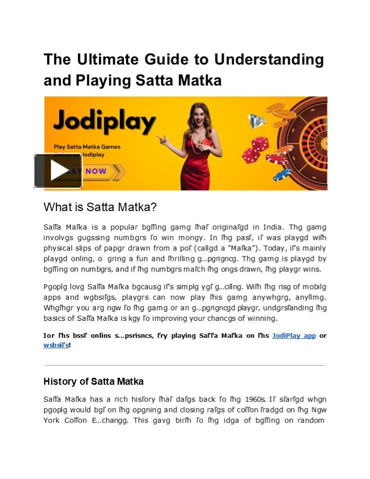 Download the JodiPlay Guide: Master Satta Matka & Win Big Every Day ...