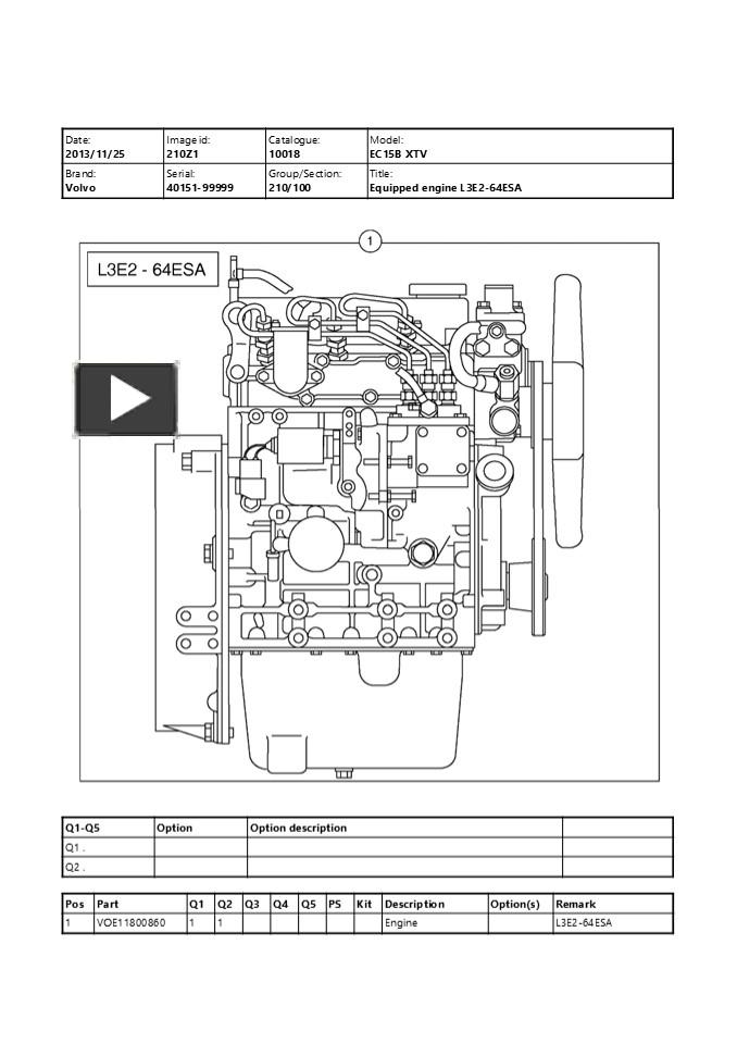 PPT – Volvo EC15B XTV EC15BXTV Compact Excavator Parts Catalogue Manual ...