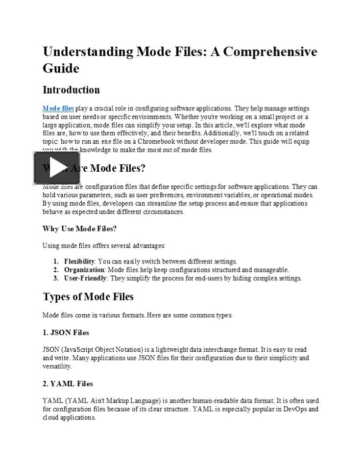 Understanding Mode Files: A Comprehensive Guide presentation | free to ...