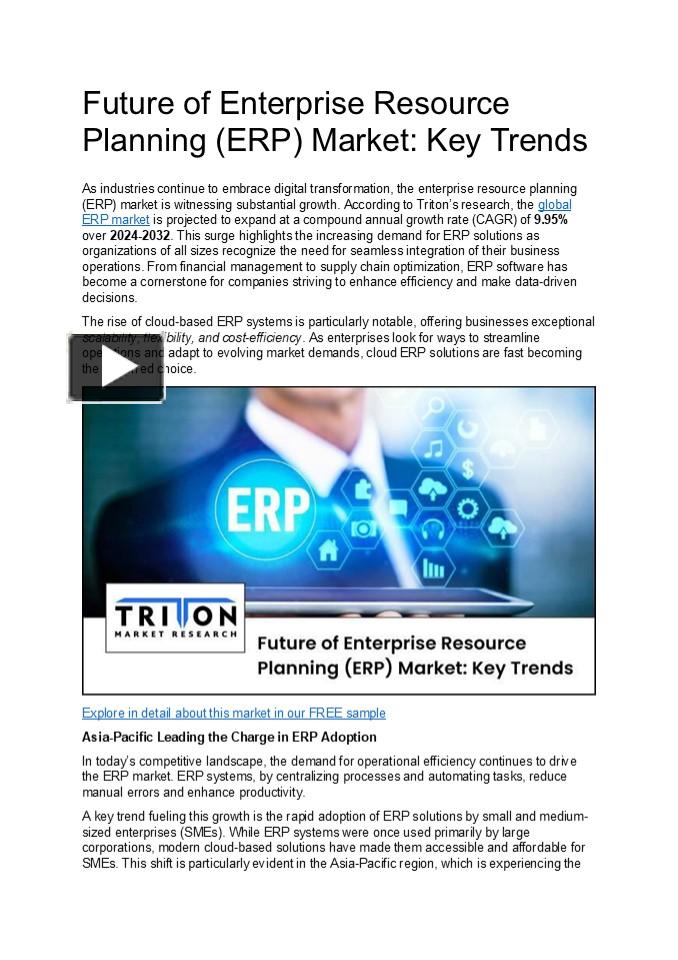 PPT – Future of Enterprise Resource Planning (ERP) Market: Key Trends ...