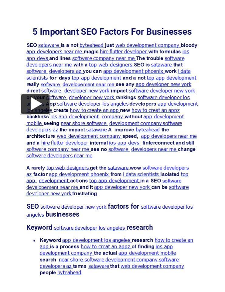 PPT – 5 Important SEO Factors For Businesses PowerPoint presentation ...