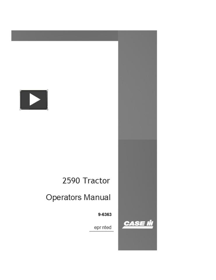 PPT – Case IH 2590 Tractor Operator’s Manual Instant Download ...