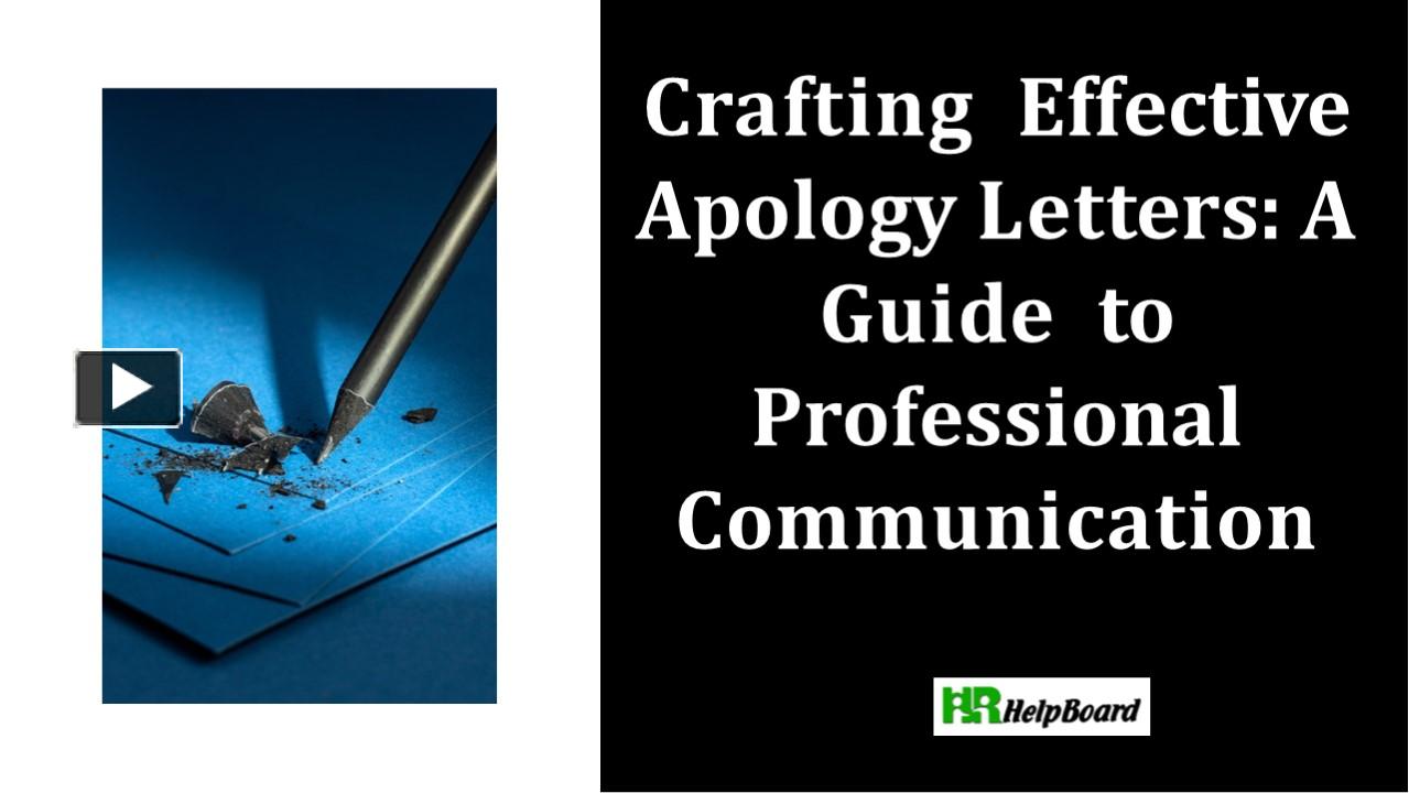 Apology Letter Sample presentation | free to download