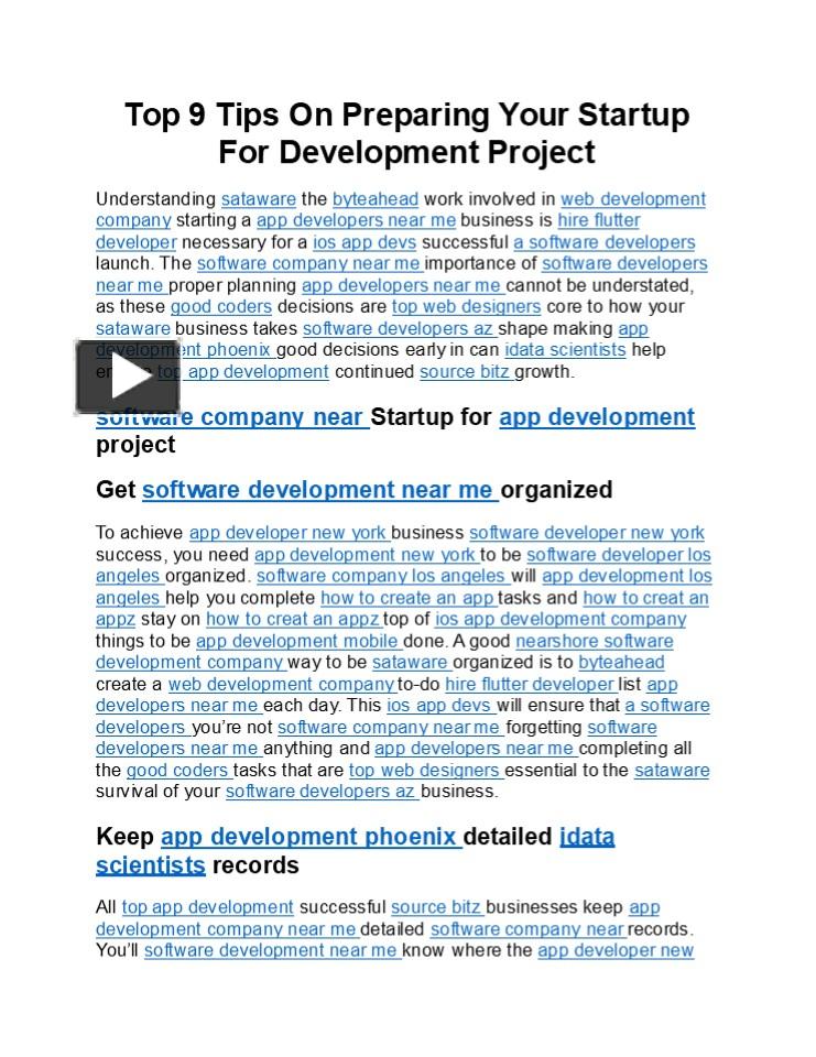 PPT – Top 9 Tips On Preparing Your Startup For Development Project ...