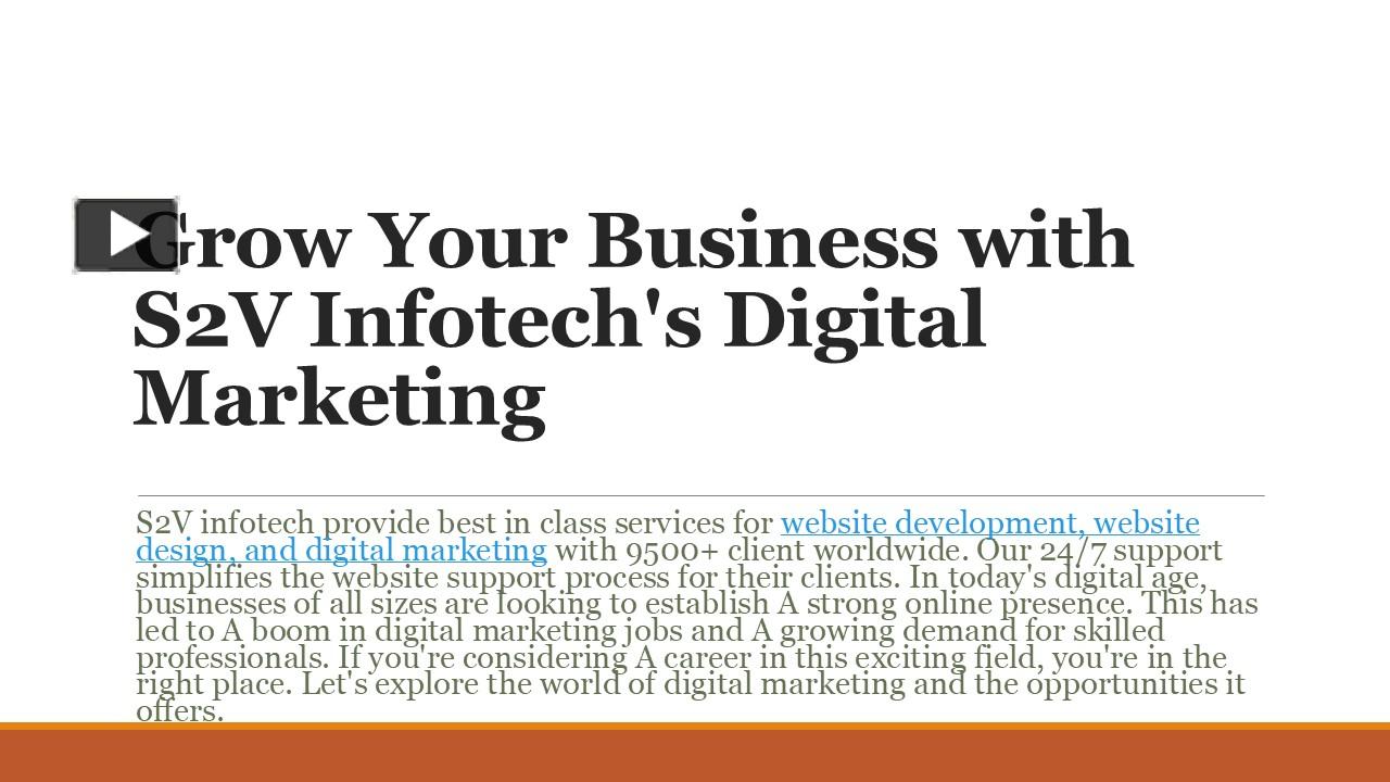 PPT – Grow Your Business with S2V Infotech's Digital Marketing ...