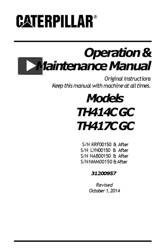 PPT – Caterpillar Cat TH414C GC, TH417C GC Telehandler Operator Manual ...