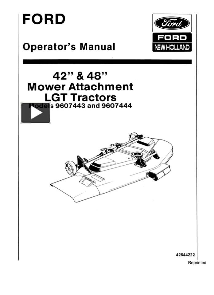 PPT – Ford New Holland 42 & 48 Mower Attachment for LGT Tractors ...