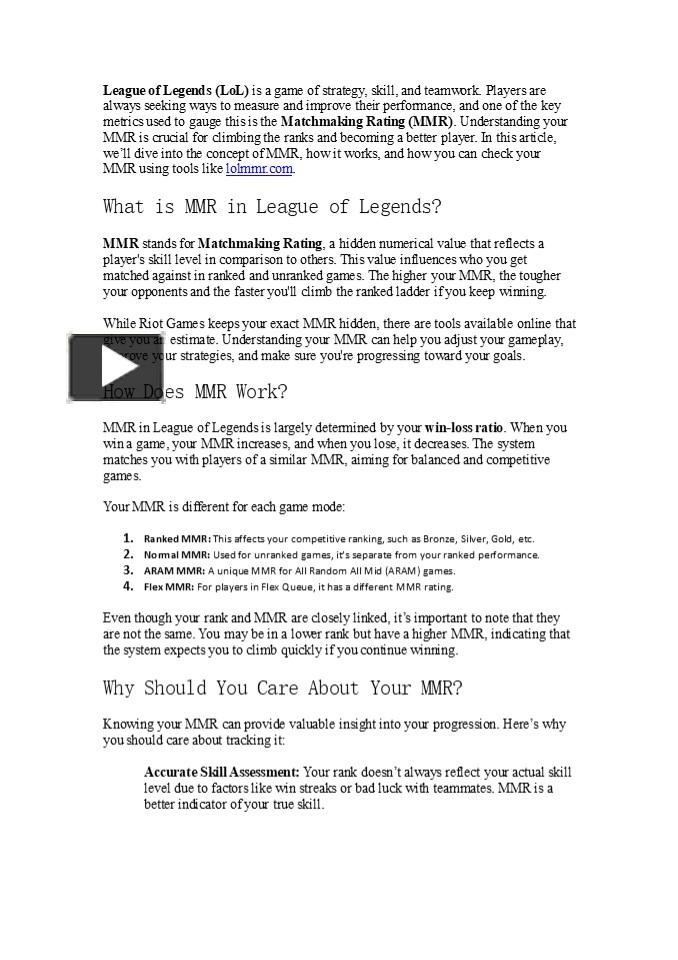 PPT – League of Legends MMR Checker (1) PowerPoint presentation | free ...