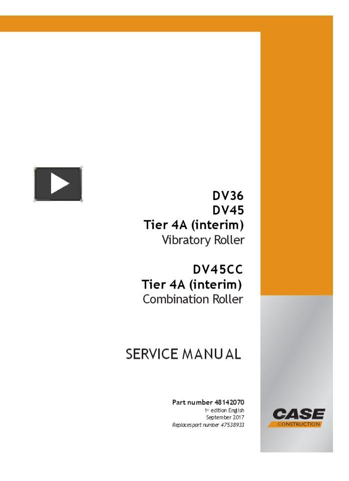 PPT – CASE DV36 Tier 4A (interim) Vibratory Roller Service Repair ...
