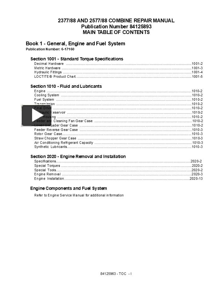 CASE IH AXIAL FLOW 2388 Combine Service Repair Manual Instant Download ...