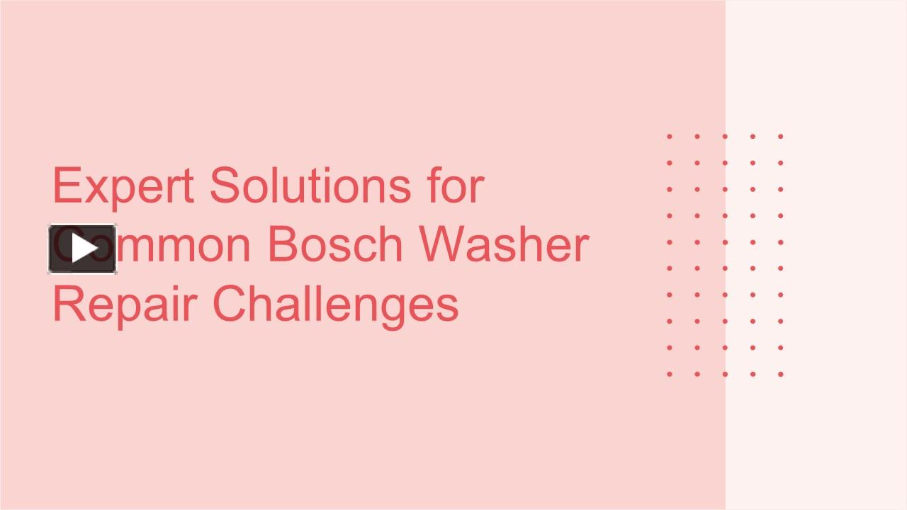 PPT – Importance of Regular Bosch Washer Maintenance PowerPoint ...