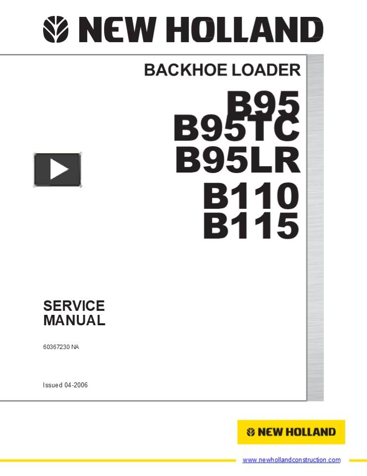 PPT – New Holland B95TC Backhoe Loader Service Repair Manual Instant ...