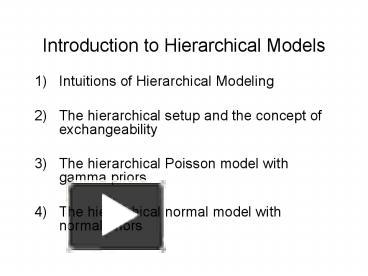 PPT – Introduction to Hierarchical Models PowerPoint presentation ...