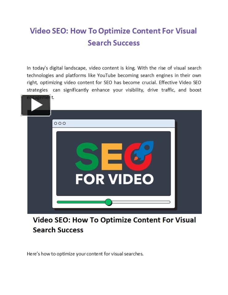 PPT – Video SEO: How To Optimize Content For Visual Search Success ...
