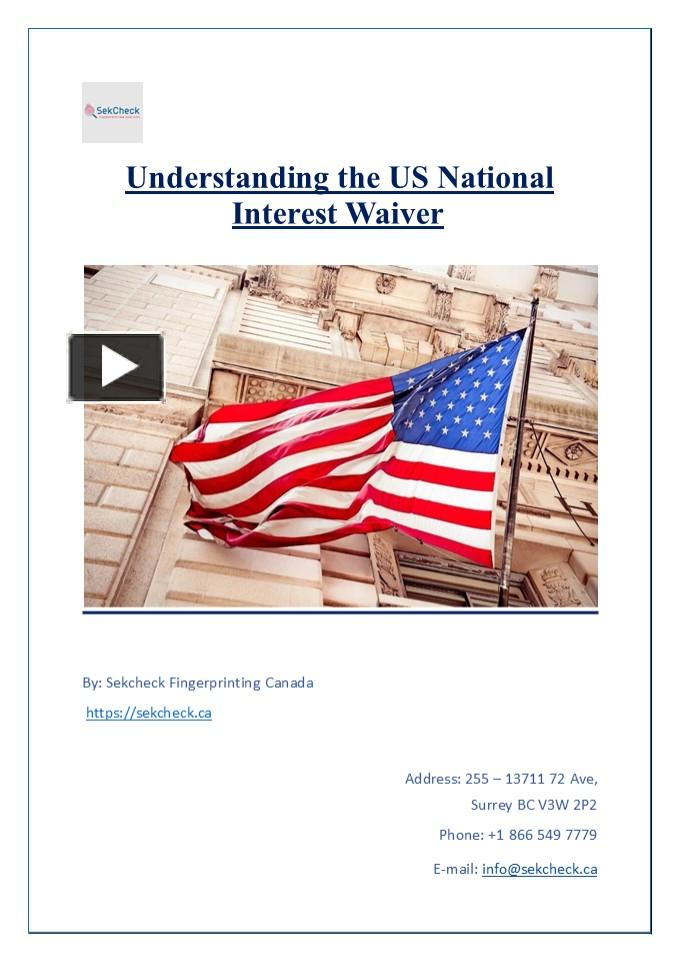 PPT – Understanding the US National Interest Waiver PowerPoint ...